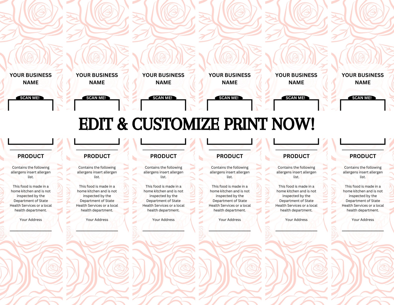 Flower Packaging Label Dessert Packaging Label L Cake Pan Dessert Label ...