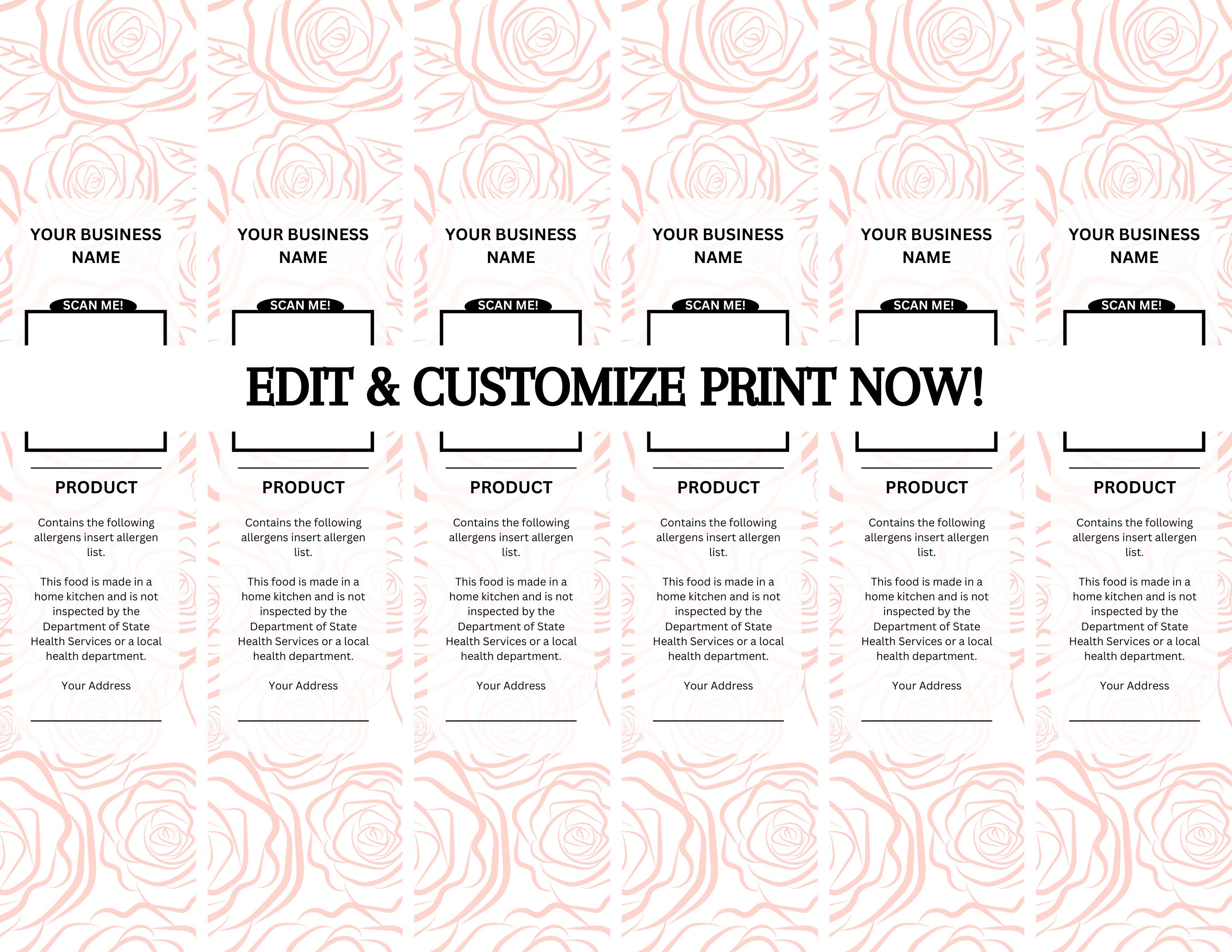 Flower Packaging Label Dessert Packaging Label L Cake Pan Dessert Label ...