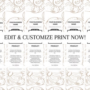 Mini Cake Tin Label Editable Template Canva L Printable Cake Tin Label ...