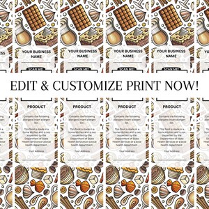 Mini Cake Tin Label Editable Template Canva L Printable Cake Tin Label ...