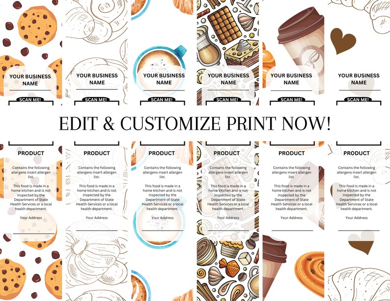 Mini Cake Tin Label Editable Template Canva L Printable Cake Tin Label ...