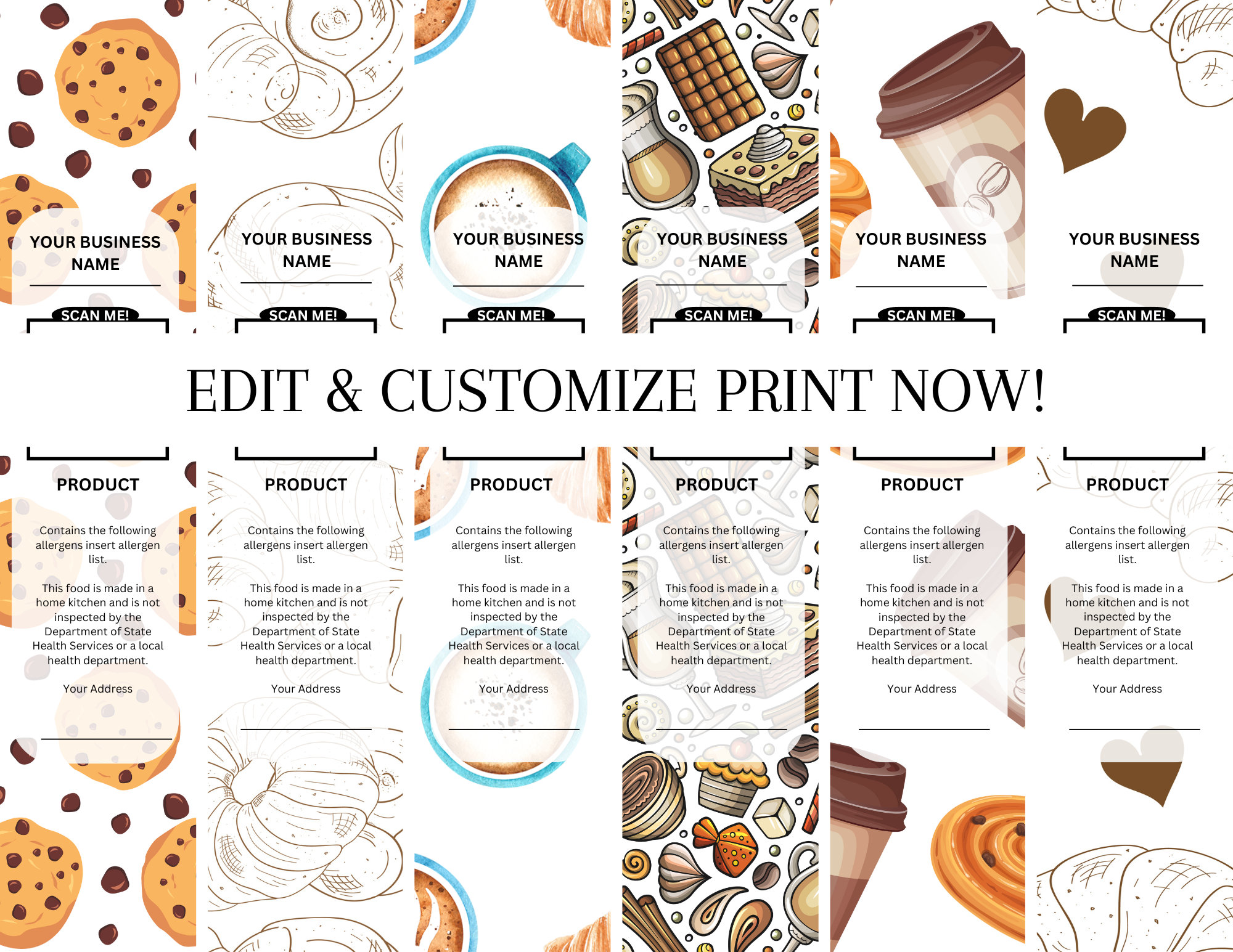 Mini Cake Tin Label Editable Template Canva L Printable Cake Tin Label ...