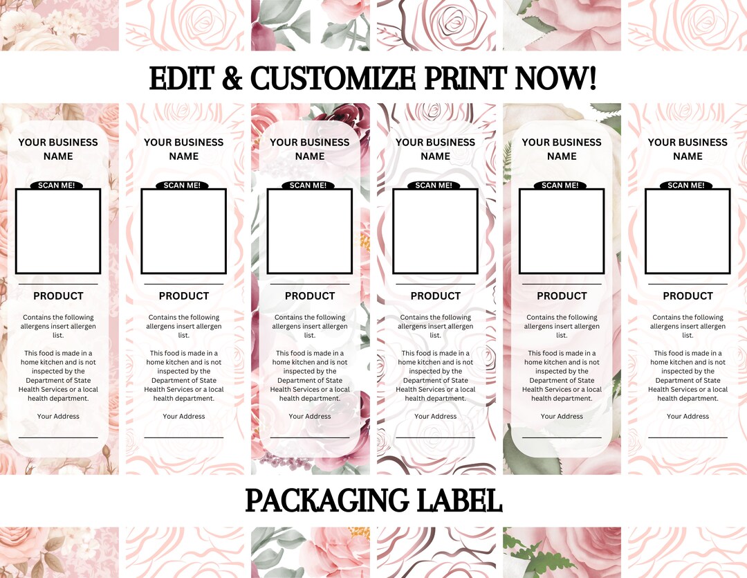 Flower Packaging Label Dessert Packaging Label L Cake Pan Dessert Label ...