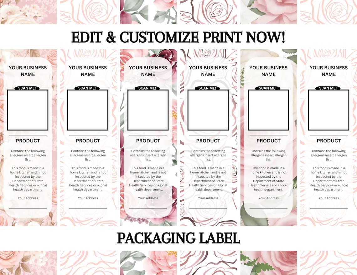 Flower Packaging Label Dessert Packaging Label L Cake Pan Dessert Label ...