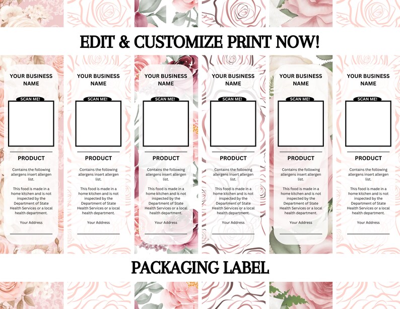 Flower Packaging Label Dessert Packaging Label L Cake Pan Dessert Label ...