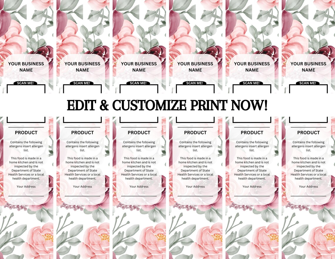 Flower Packaging Label Dessert Packaging Label L Cake Pan Dessert Label ...