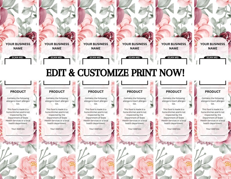 Flower Packaging Label Dessert Packaging Label L Cake Pan Dessert Label ...