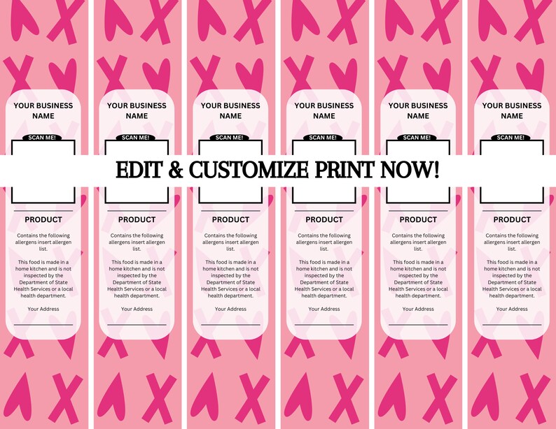 Cake Heart Packaging Label L Xoxo Dessert Label L Cake Pan Dessert ...