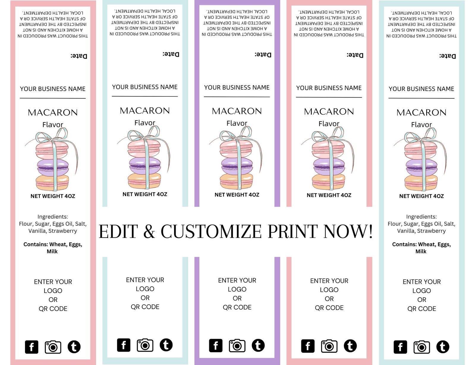 Packaging Label L Macaron Dessert Label L Cake Pan Dessert Label ...