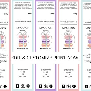 Packaging Label L Macaron Dessert Label L Cake Pan Dessert Label ...