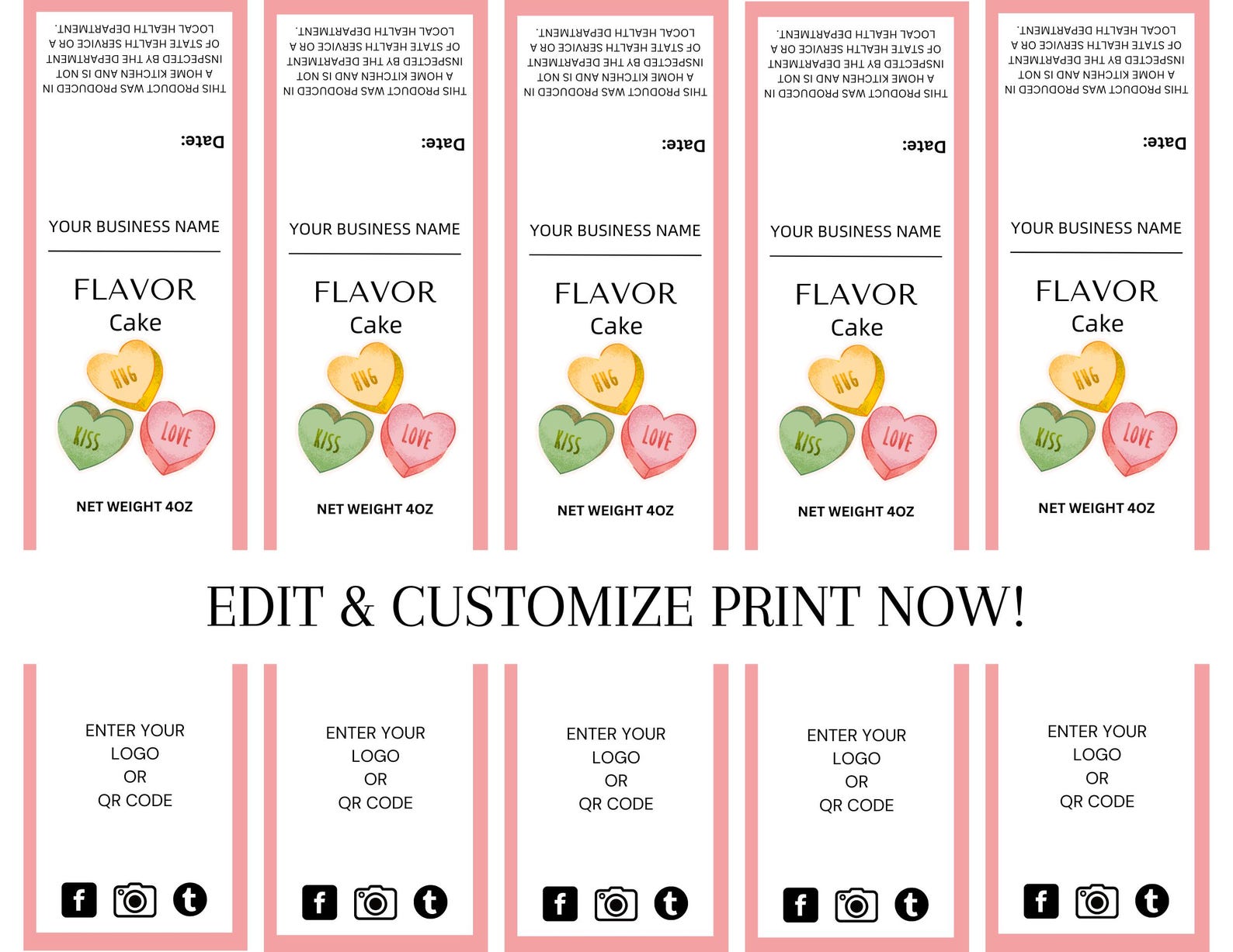 Valentines Day Packaging Label Vday Dessert Label L Cake Pan Dessert ...