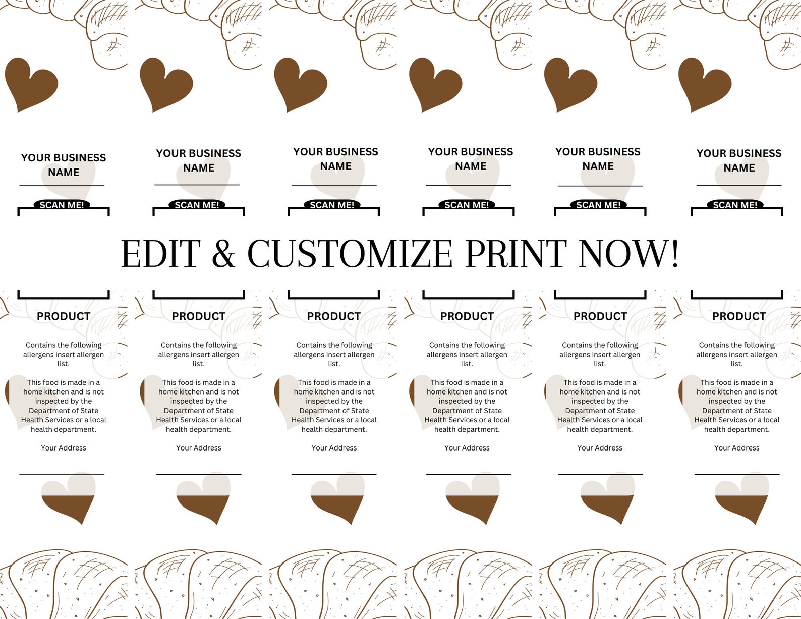 Mini Cake Tin Label Editable Template Canva L Printable Cake Tin Label ...