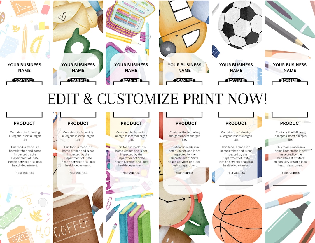 Cottage Food Label L Home Baked Goods Label L Printable Food Label L ...