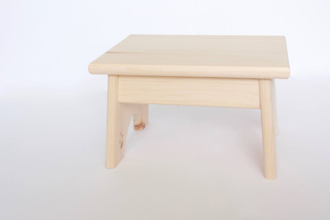 Unfinished Pine Step Stool / Foot Stool / Kid Stool / Wood Stool / Step ...