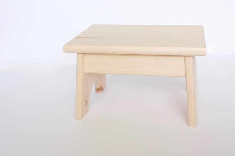 Unfinished Pine Step Stool / Foot Stool / Kid Stool / Wood Stool / Step ...