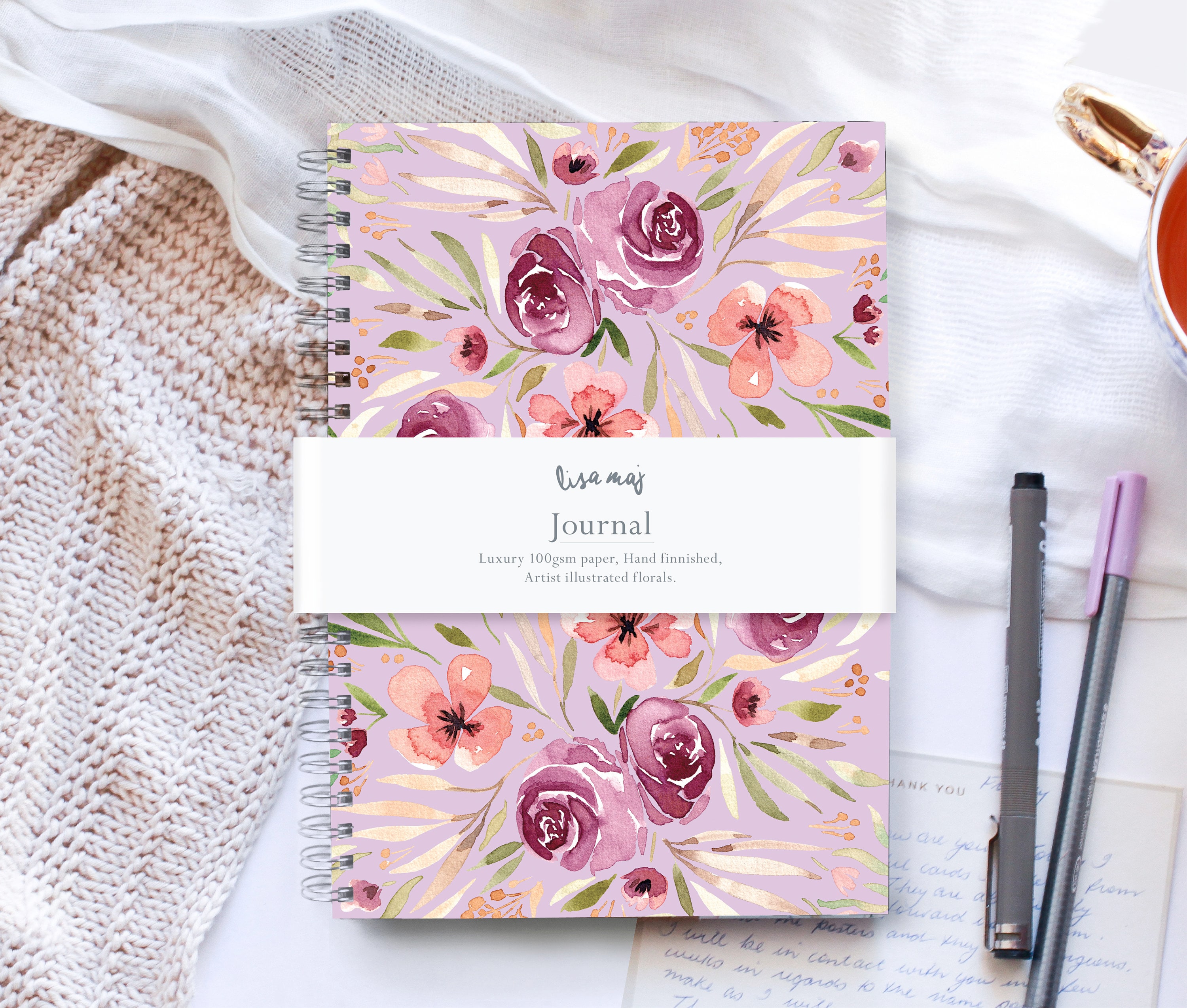 Dot Grid Journal With Soft Violet Floral Cover. 2021 Daily Planner or ...