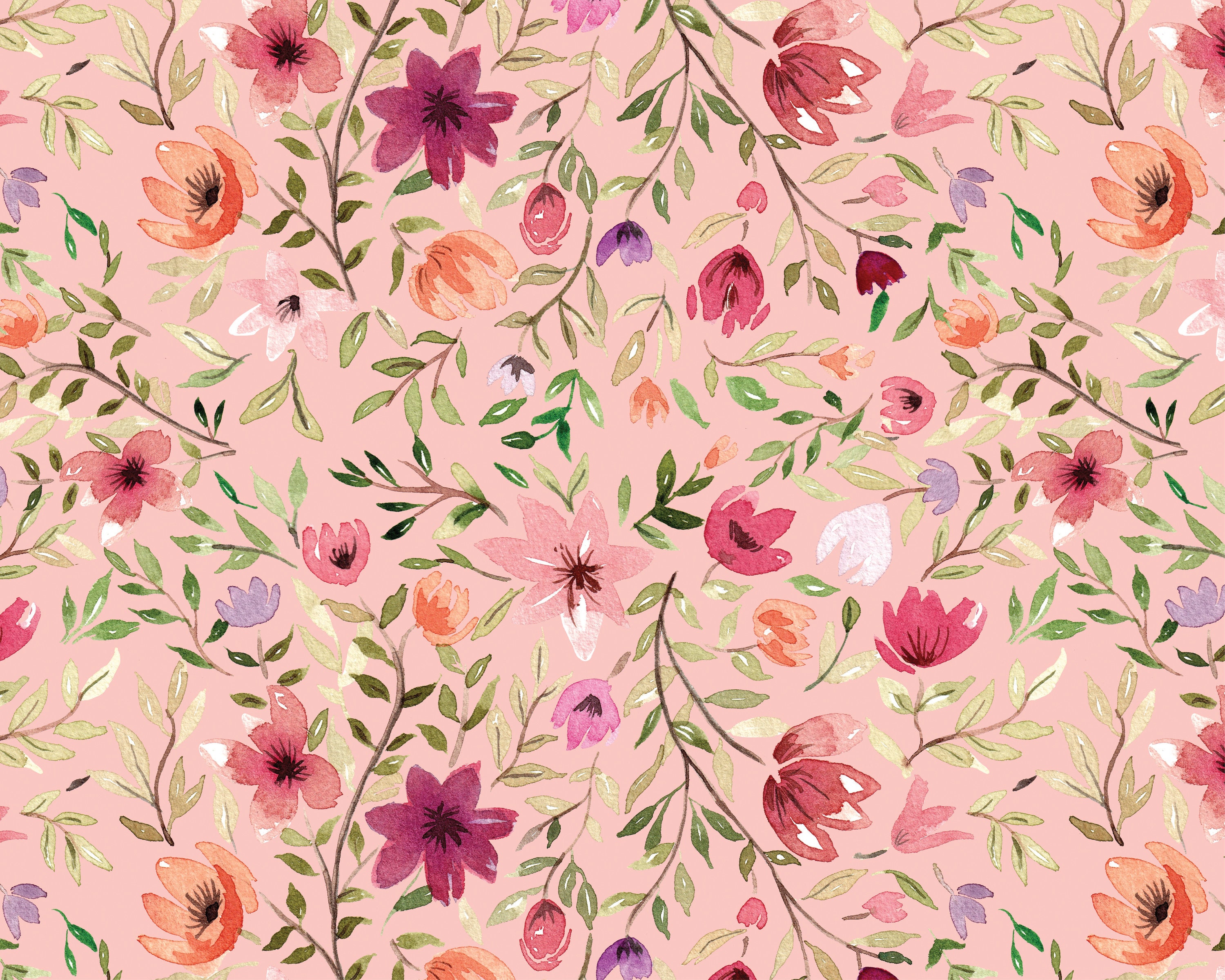 Pretty Notebook With Vintage Watercolour Florals on a Peach - Etsy ...