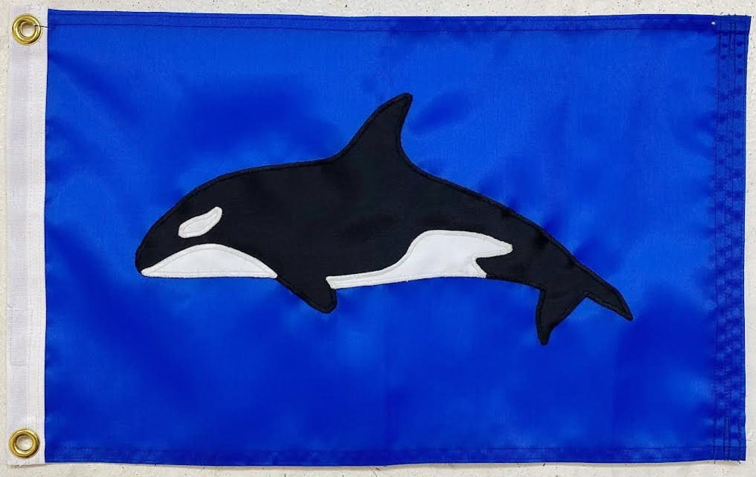 Orca Whale Flag: Hand Sewn, Nautical Nylon Decor, Made in USA - Etsy