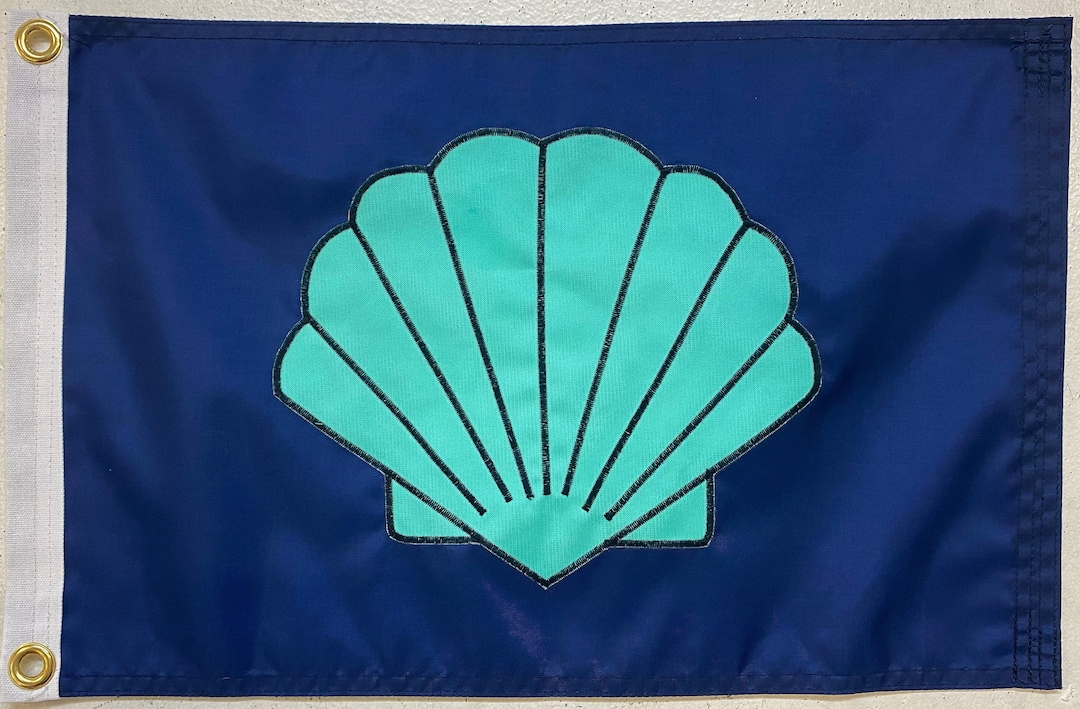 Scallop Shell Flag or Pennant : Handmade, Nautical Decor, Seashell ...