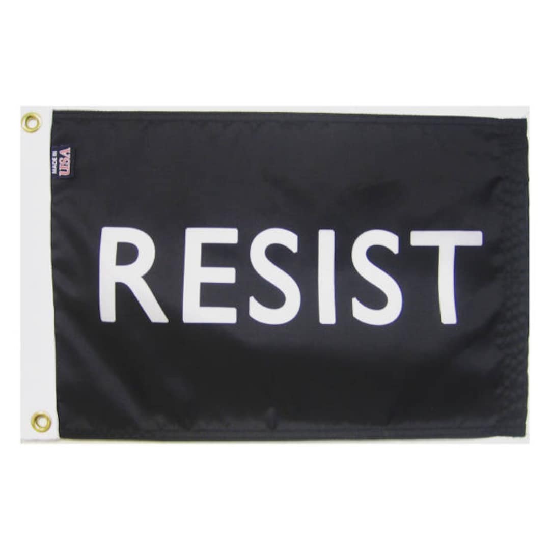 RESIST Printed Flag (black and White/various Sizes) High Quality, Made ...