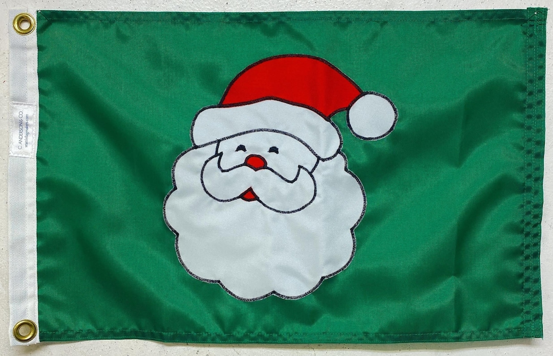 Santa Flag (various Sizes) : Handsewn, Christmas, Decorative, Holiday ...