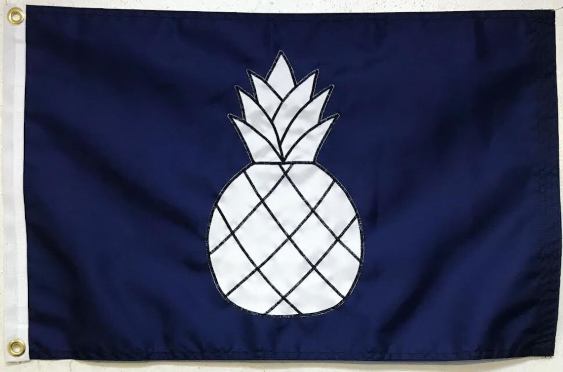 White Pineapple Flag or Pennant: Welcome Hospitality - Etsy