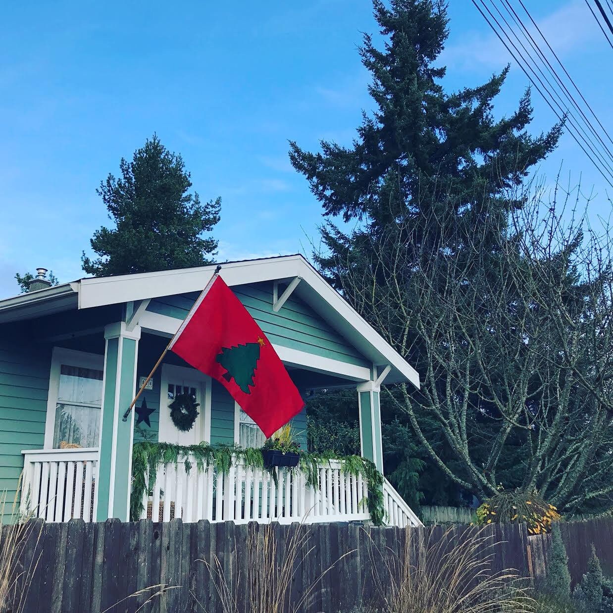 Christmas Tree Flag: Handsewn, Holiday Porch Decor - Etsy