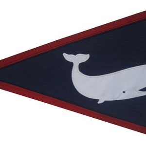 Sperm Whale Pennant With Border: 12"x18" Handmade, Nautical Boat Flag ...