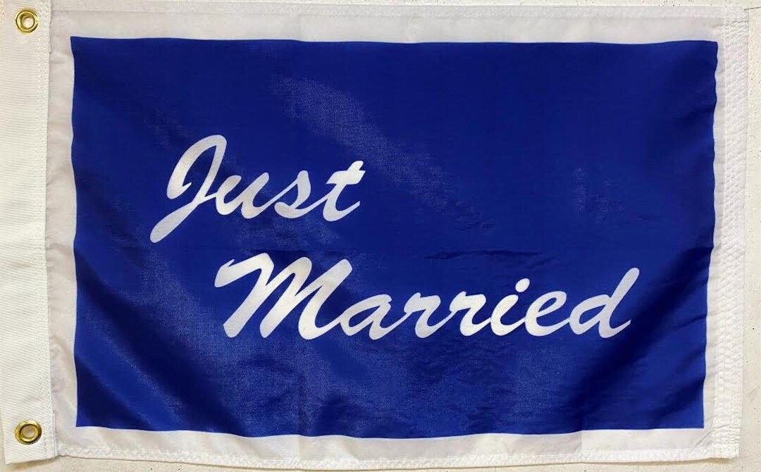JUST MARRIED Flag (various Sizes) : Unique Wedding Gift, Car or Boat ...