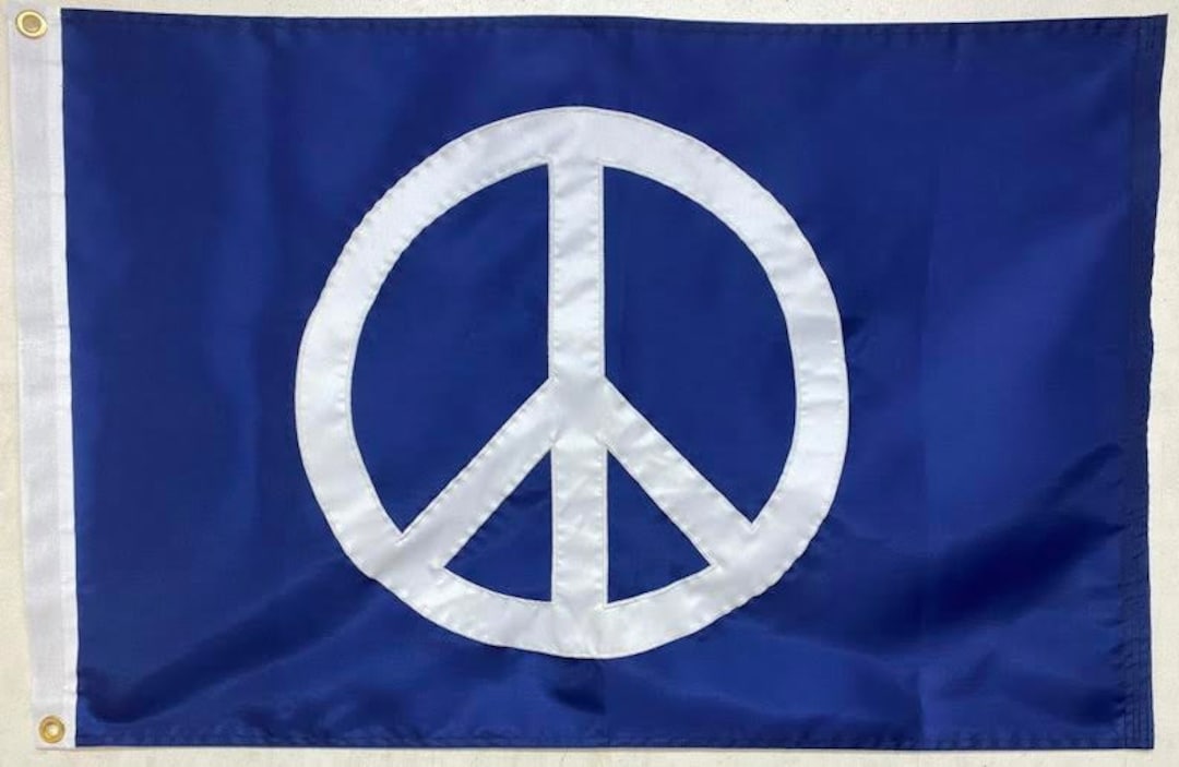 Peace Sign Handsewn Flag or Pennant: Appliqued Nylon, Handmade in the ...