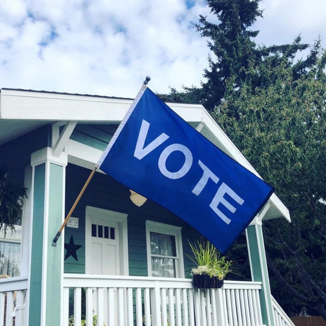 VOTE Flag Handsewn: 3'x5' Blue Nylon With Grommets - Etsy