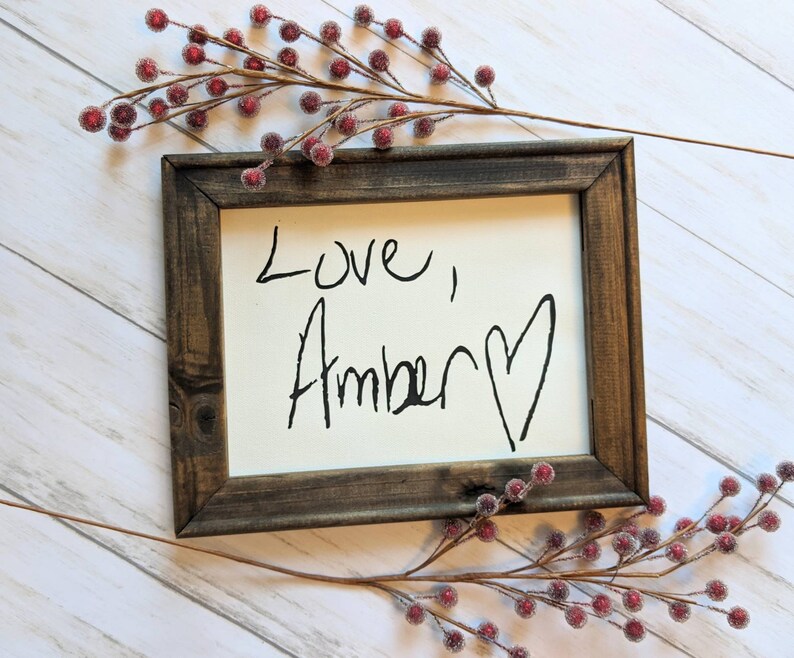 Framed handwriting from a loved one sentimental art custom | Etsy