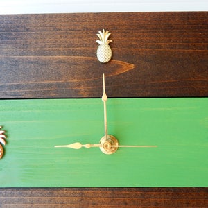 Pineapple Clock Gold Pineapples Green Clock Modern Clock - Etsy