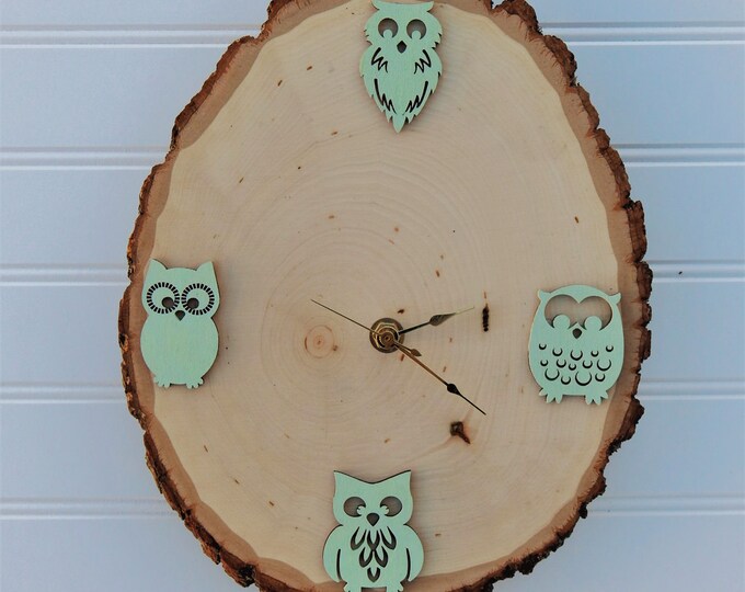 Wooden Owl Clock, Owl Clock, Wood Clock, Whimsical Decor, Owl Decor ...