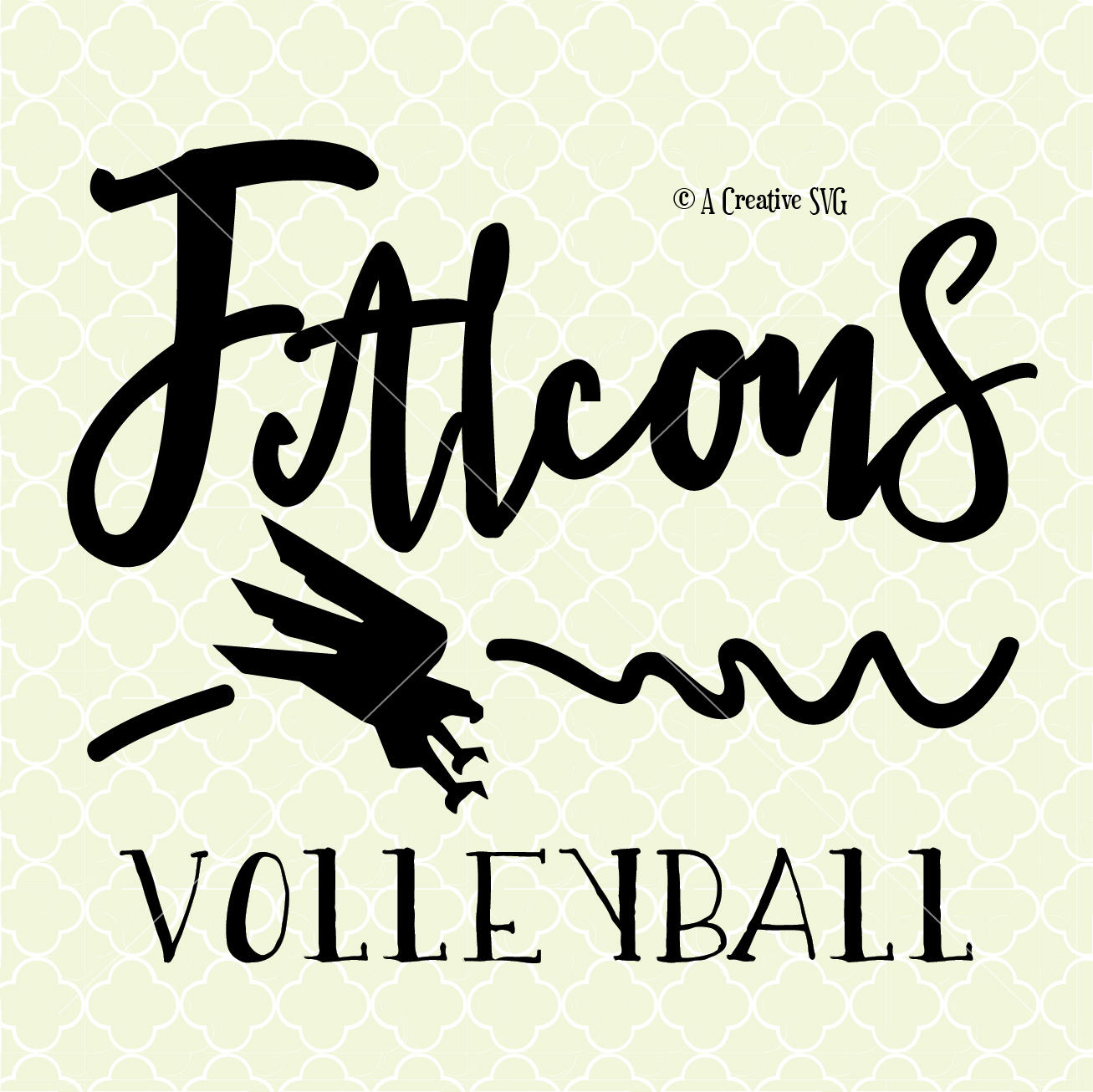 Falcons Volleyball SVG DXF Files for Cricut Design, Silhouette Studio ...
