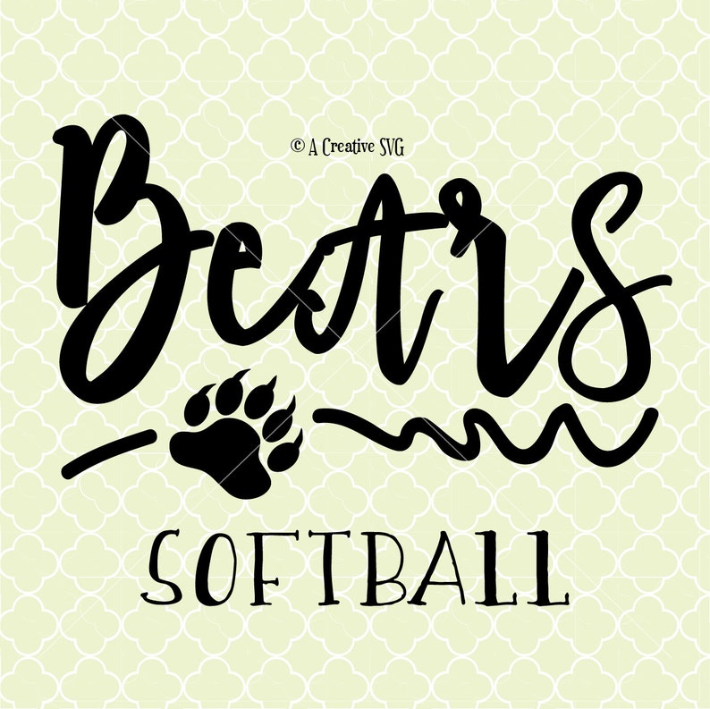 Bears Softball SVG DXF Files for Cricut Design, Silhouette Studio. - Etsy