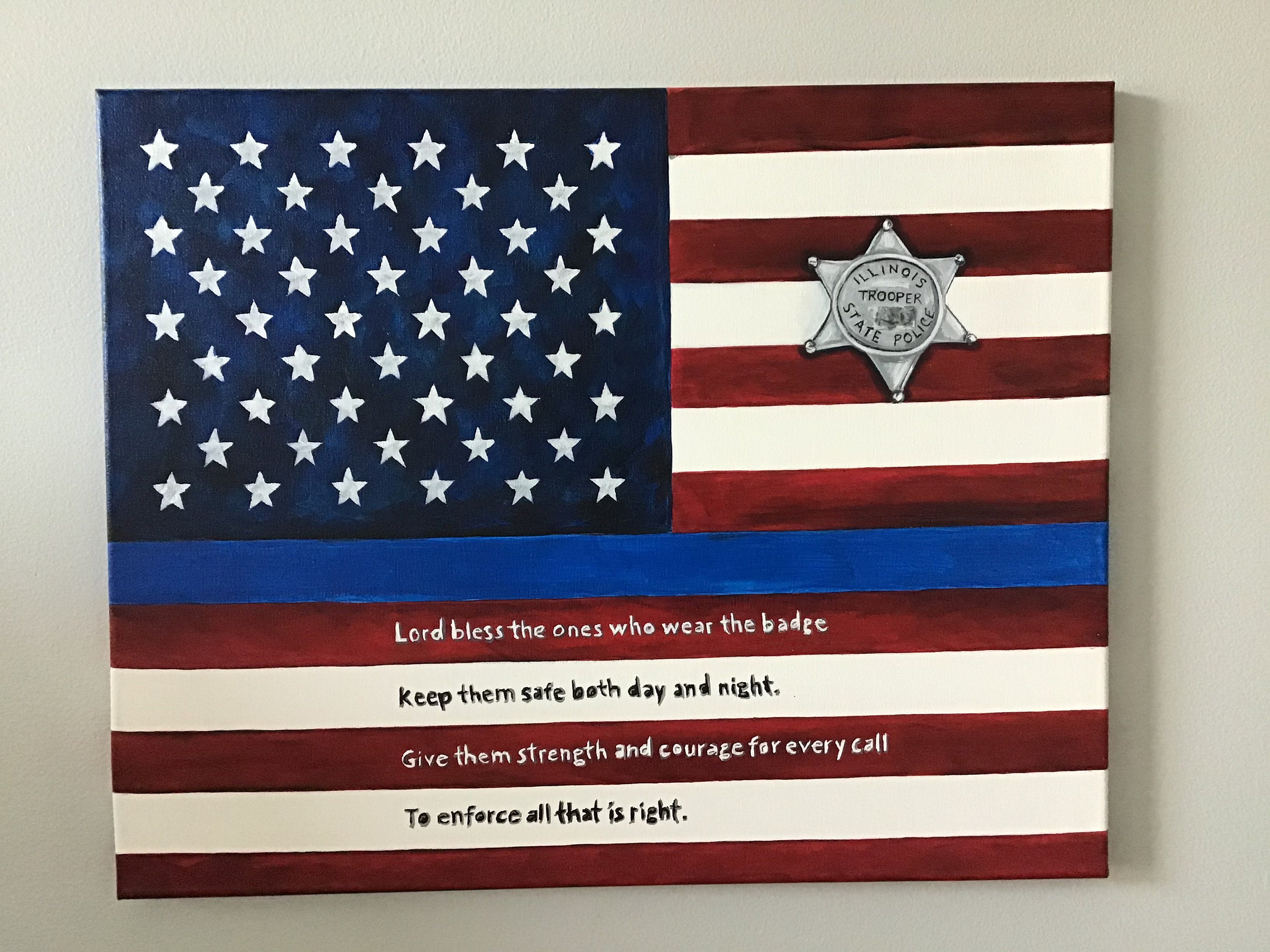 Thin Blue Line Flag Prayer - 16x20 Custom Order - Etsy