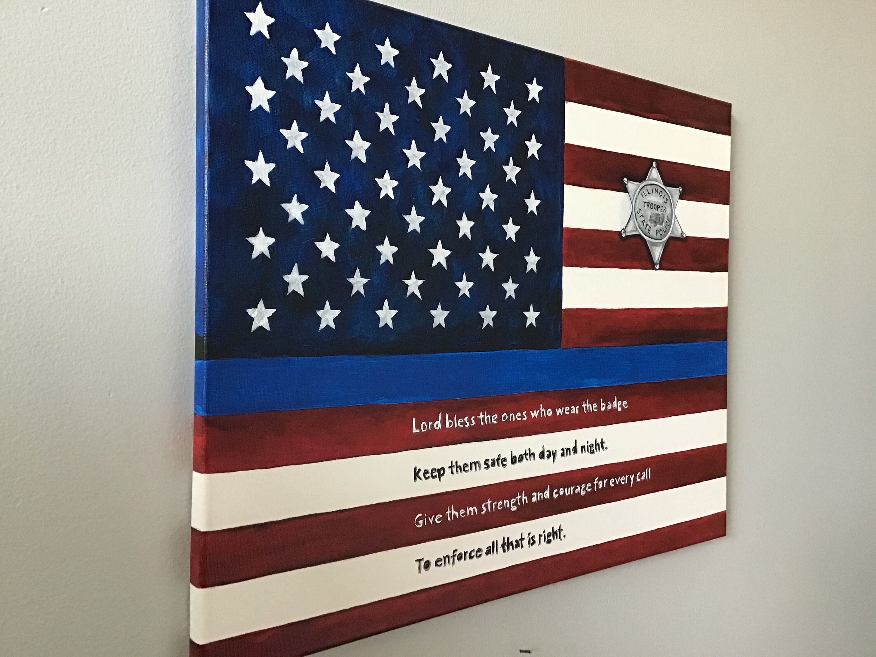 Thin Blue Line Flag Prayer - 16x20 Custom Order - Etsy