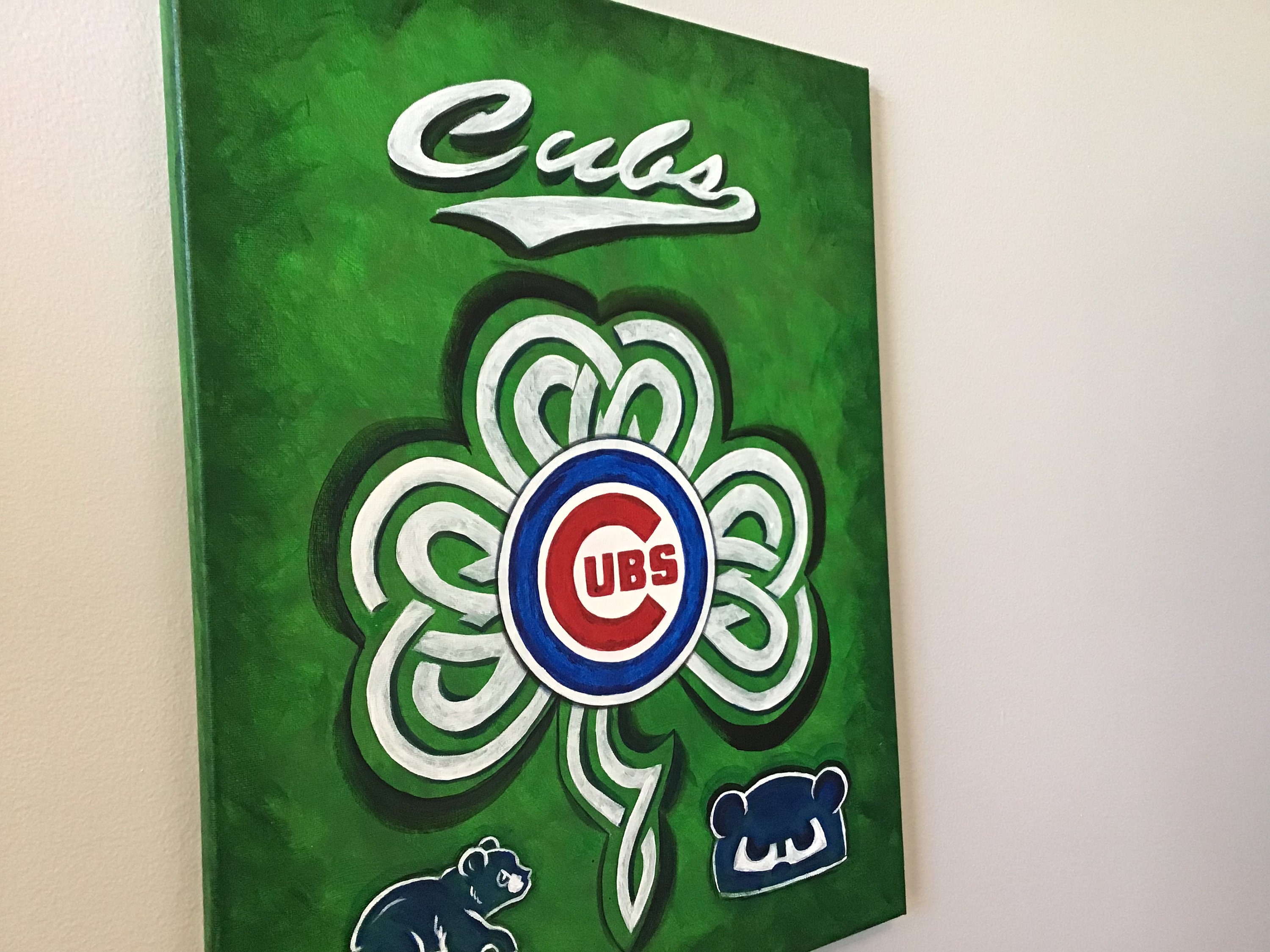 Chicago Cubs Celtic Clover Northside Irish 16x20 | Etsy