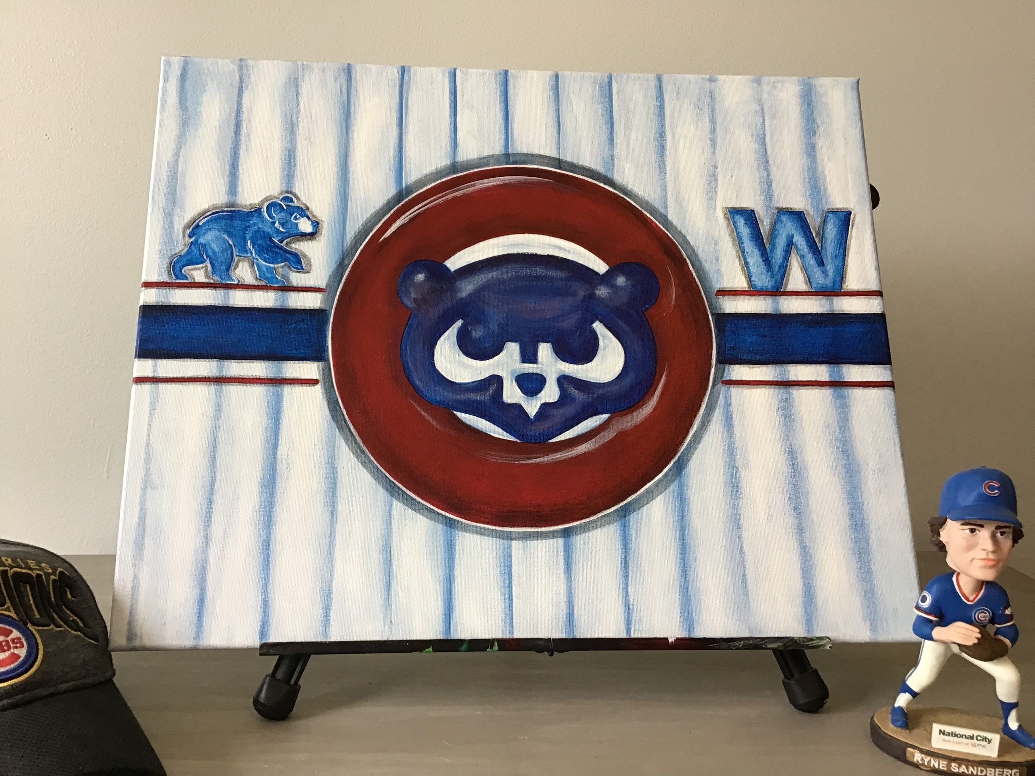 Chicago Cubs Bear 16x20 Canvas Painting - Etsy