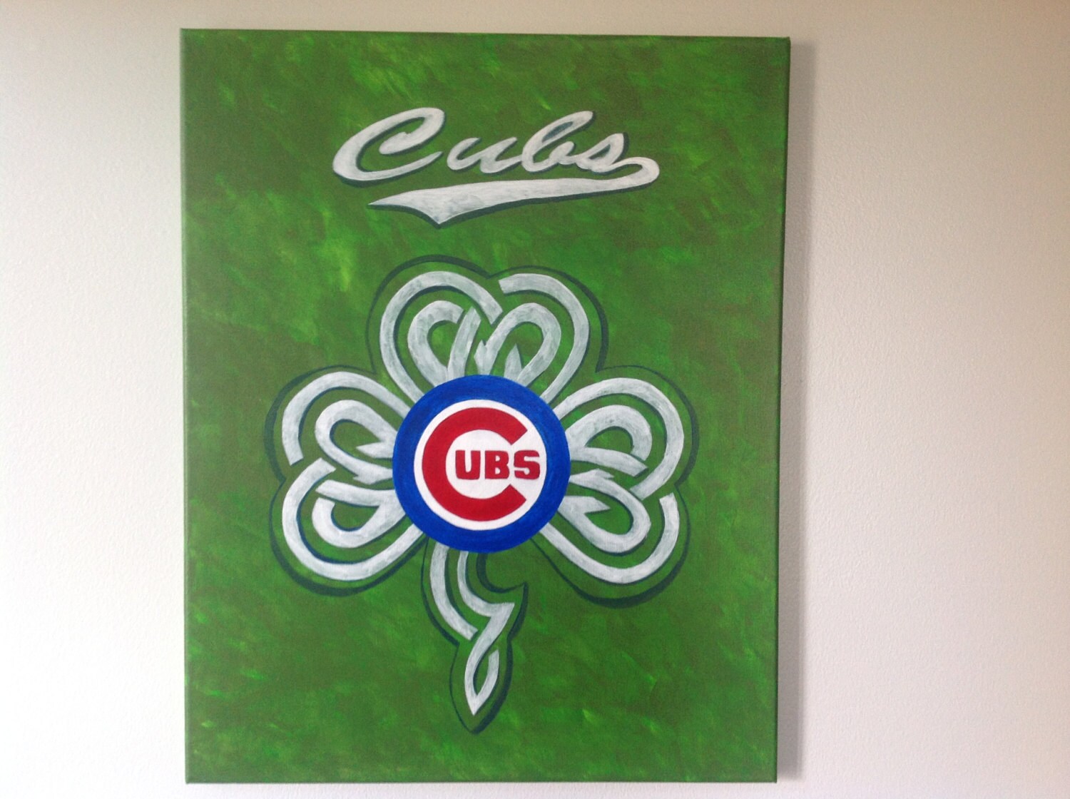 Chicago Cubs Celtic Clover Northside Irish 16x20 | Etsy