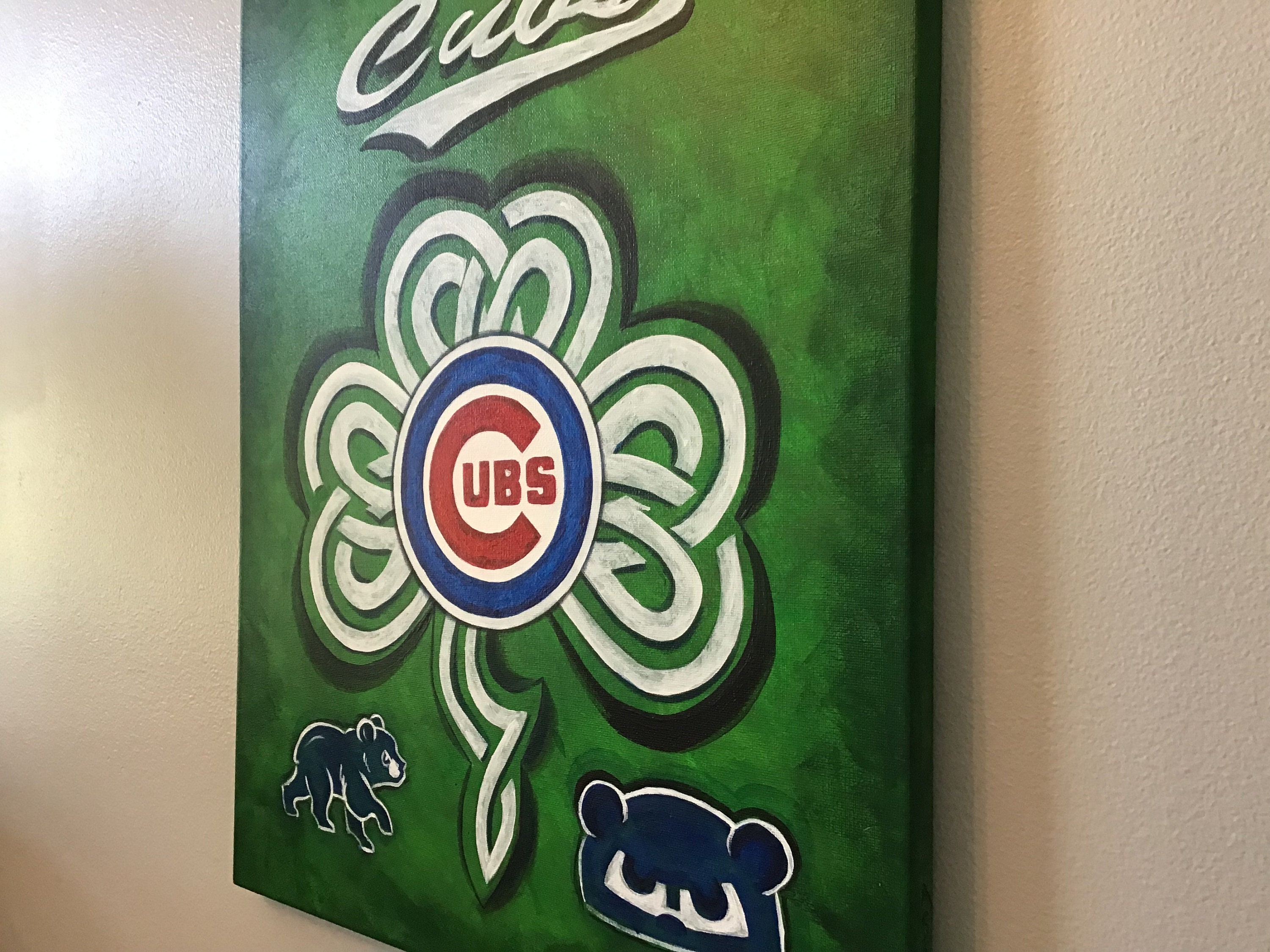 Chicago Cubs Celtic Clover Northside Irish 16x20 | Etsy