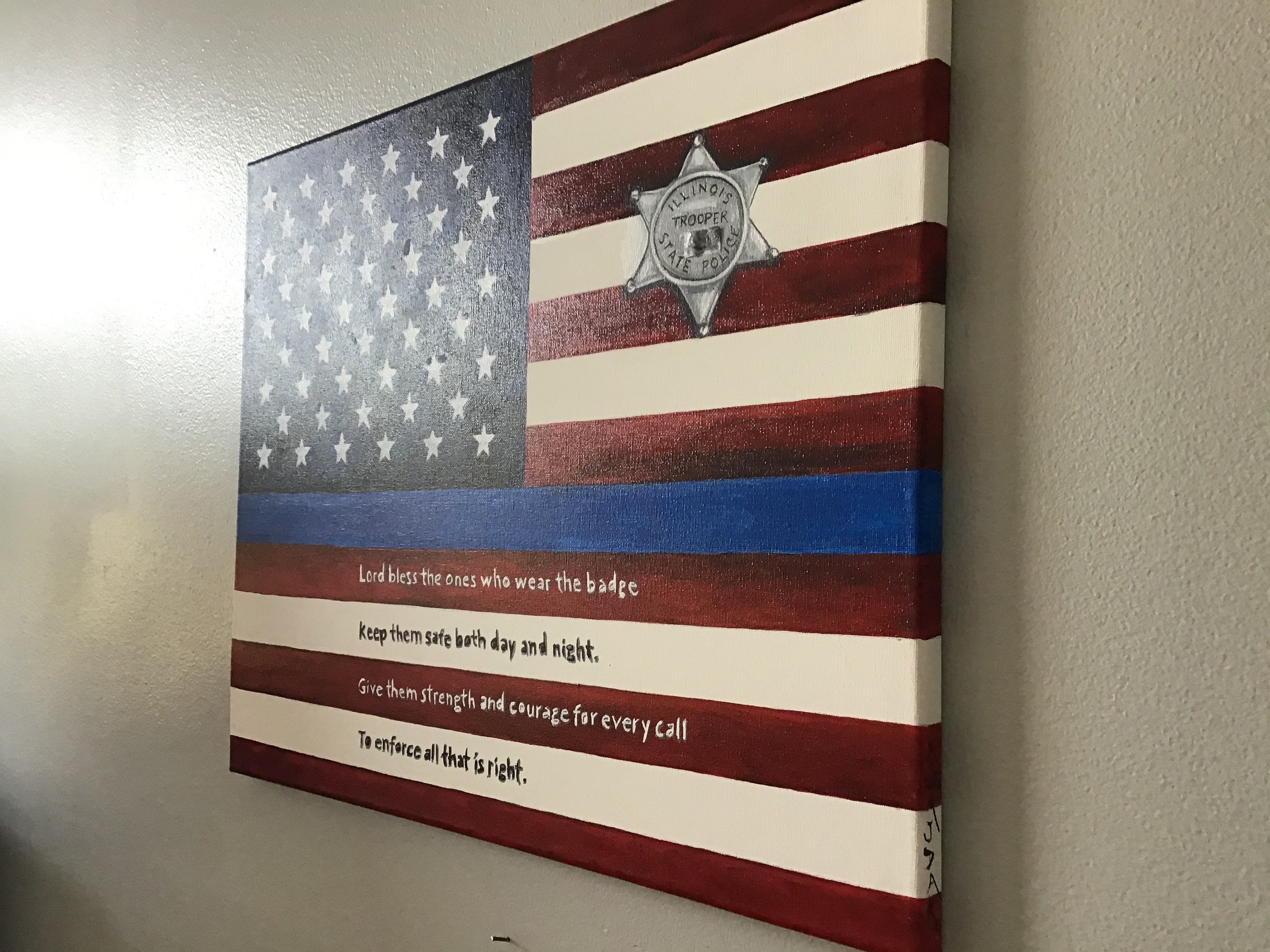 Thin Blue Line Flag Prayer - 16x20 Custom Order - Etsy