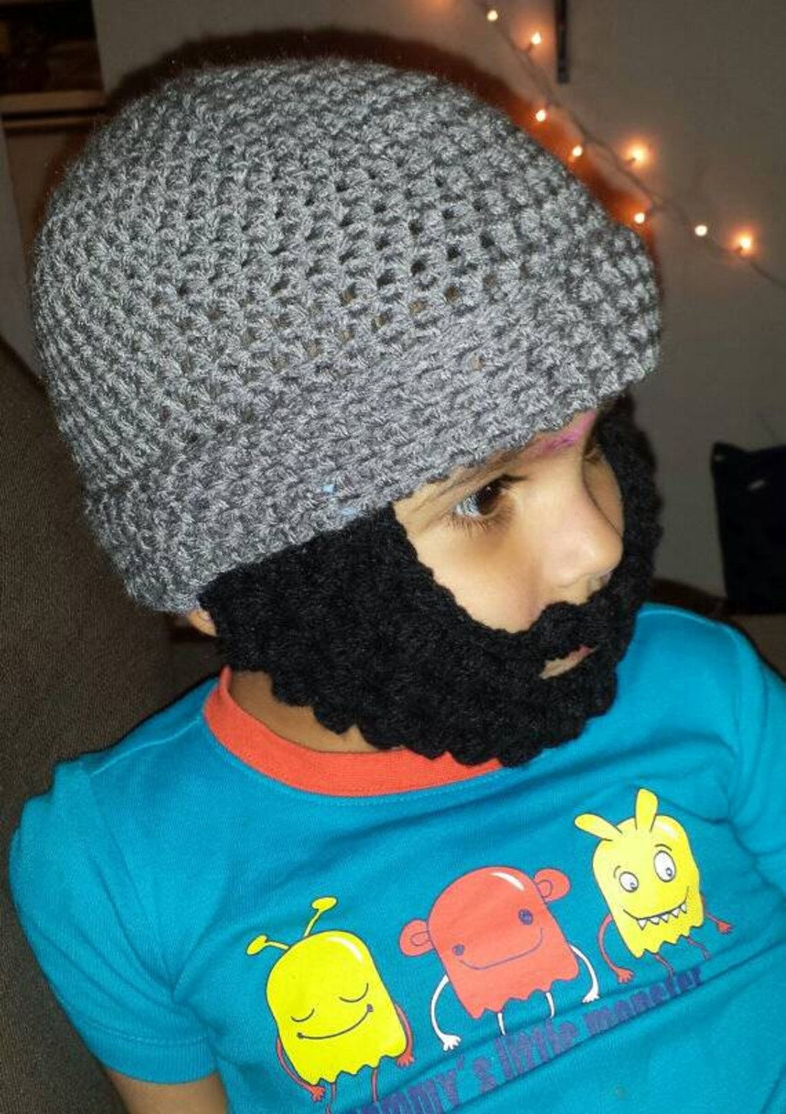 Bearded Beanie for Kids and Babies With Fold up Rim in Any Color ...