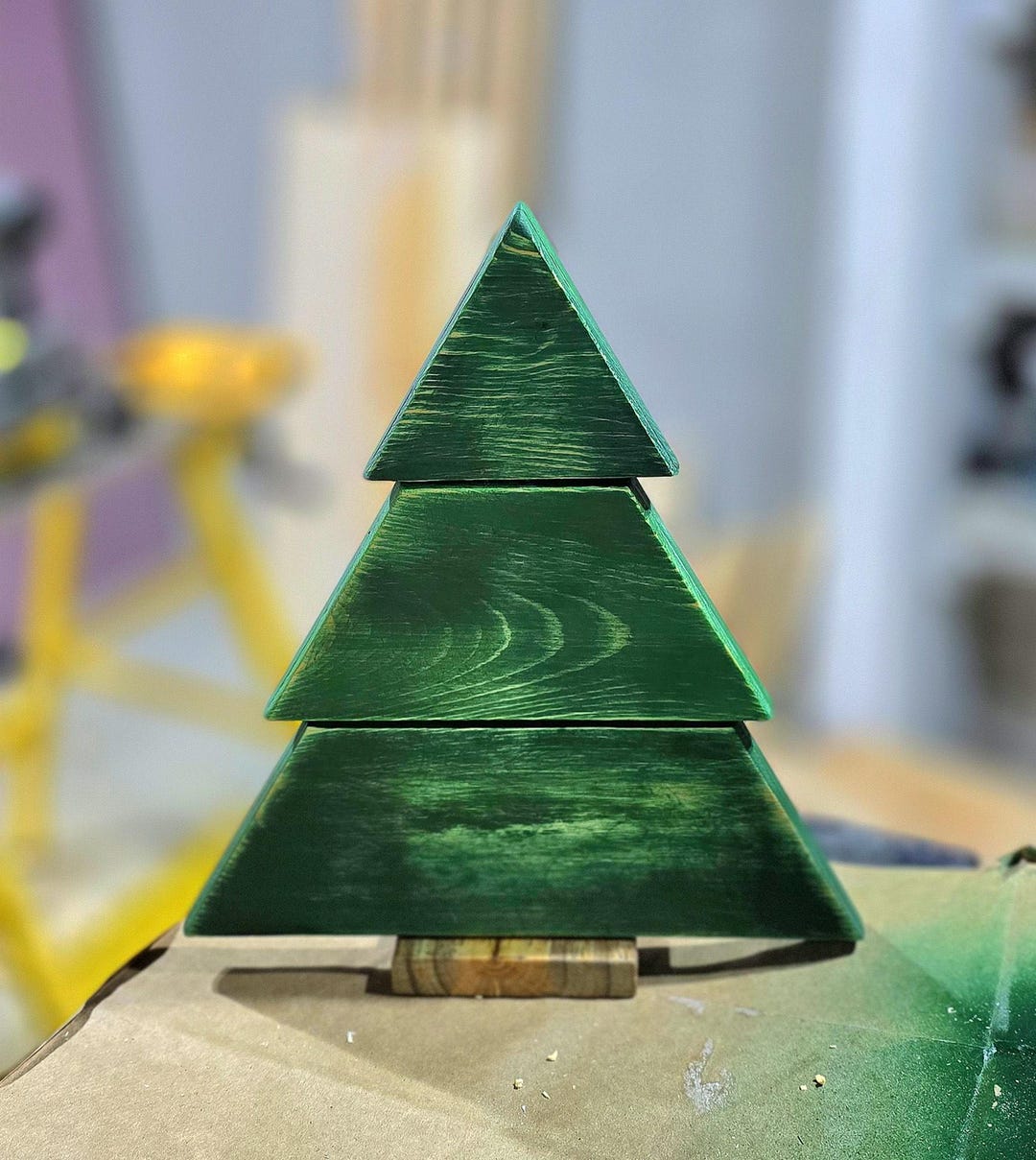 Wooden Pine Tree - Handmade - 12 Inch Decor for Shelves, Tables ...