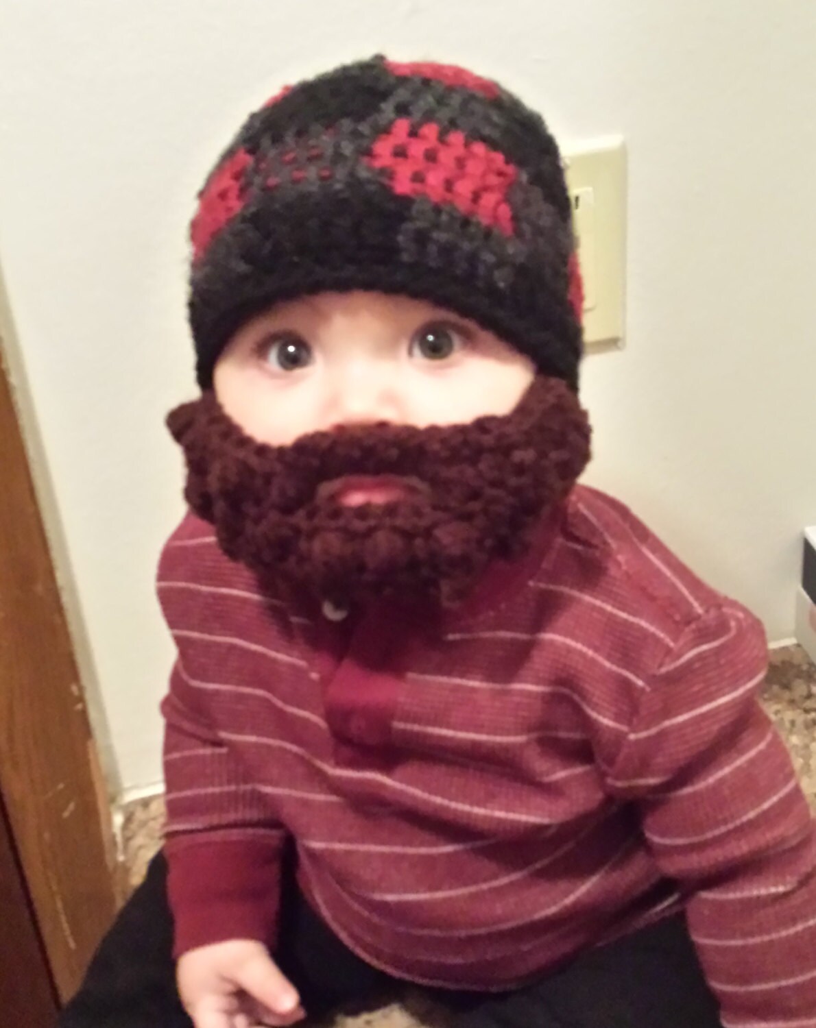 Lumberjack Bearded Beanie With Detachable Beard Red Buffalo - Etsy