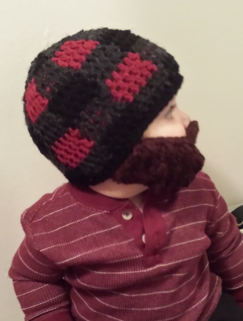 Lumberjack Bearded Beanie With Detachable Beard Red Buffalo - Etsy