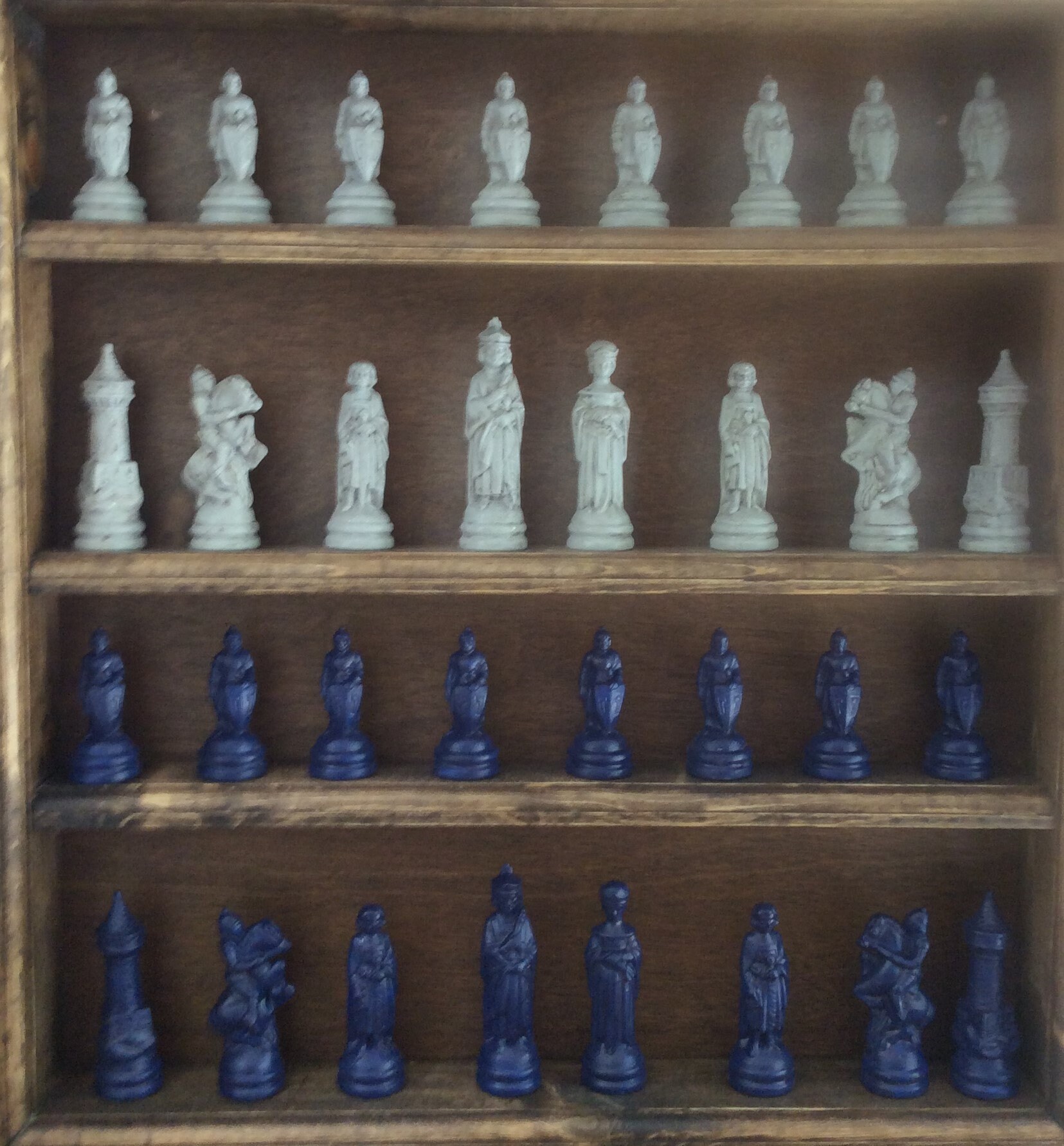Chess Set 32pc Ceramic Medieval Chess Set Blue & Gray | Etsy