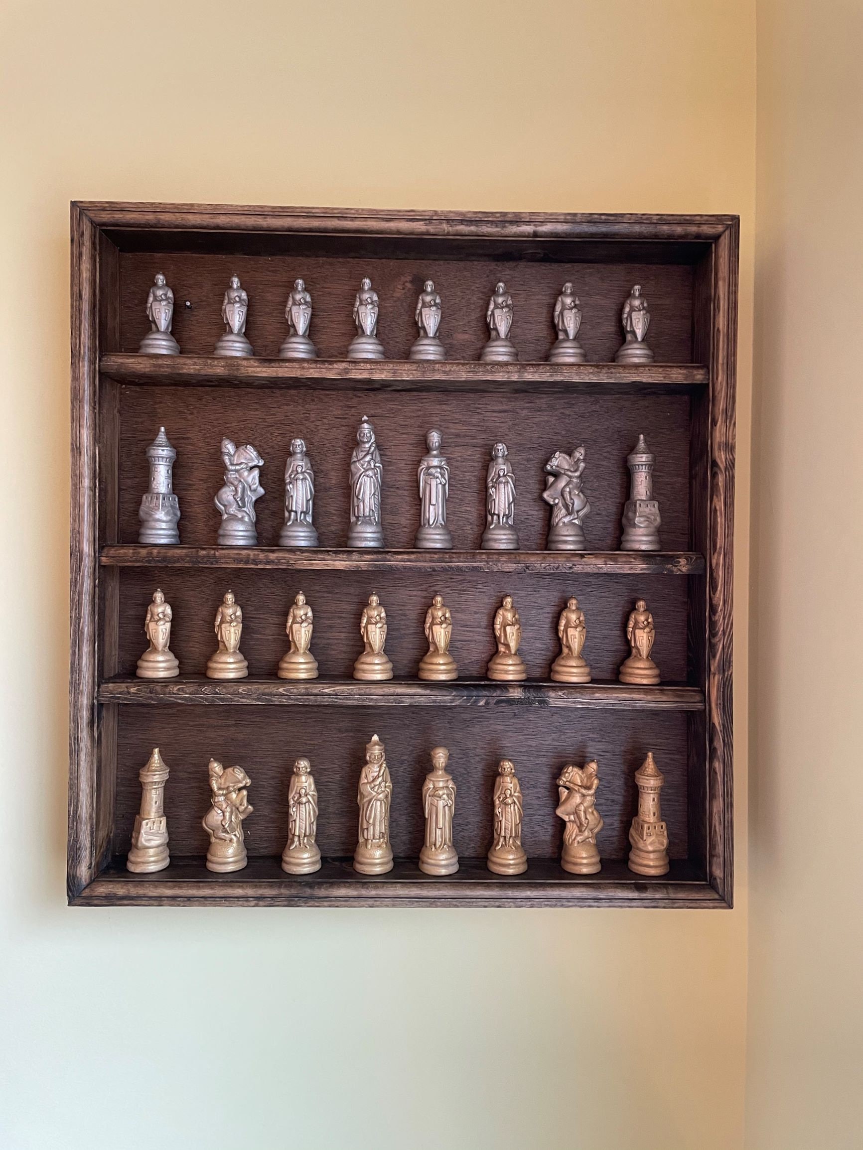 Chess Set Display Shelf Pine Frame | Etsy