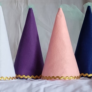 Felt Girls Princess Cone Hat- Renaissance- Veil- Medieval- Tulle-dress ...